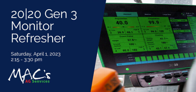 Precision Planting 20|20 Gen 3 Refresher Training April 1, 2023 - Mac’s ...